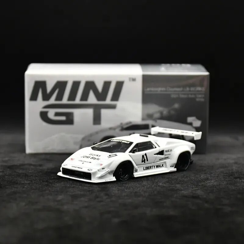 Коллекционная машинка MINI GT 1/64 #966 Lamborghini Countach LB-WORKS White 2024 Tokyo Auto Salon