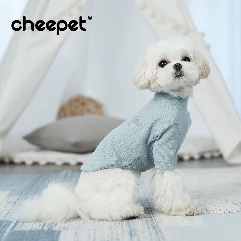 Cheepet Осень Зима 2-Ногий Светло-Синий S Свитер для Щенков - Грудь 28см, Спина 19см