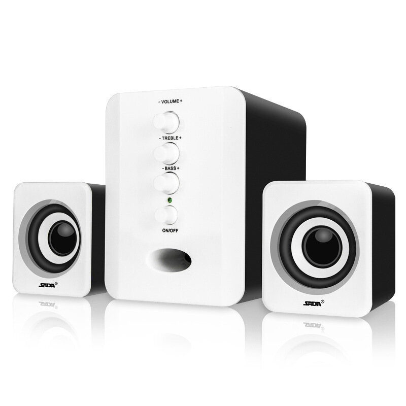 Компьютерные колонки 2.1 SADA D-202 с сабвуфером, USB-питание, вход 3.5 мм, черный цвет
