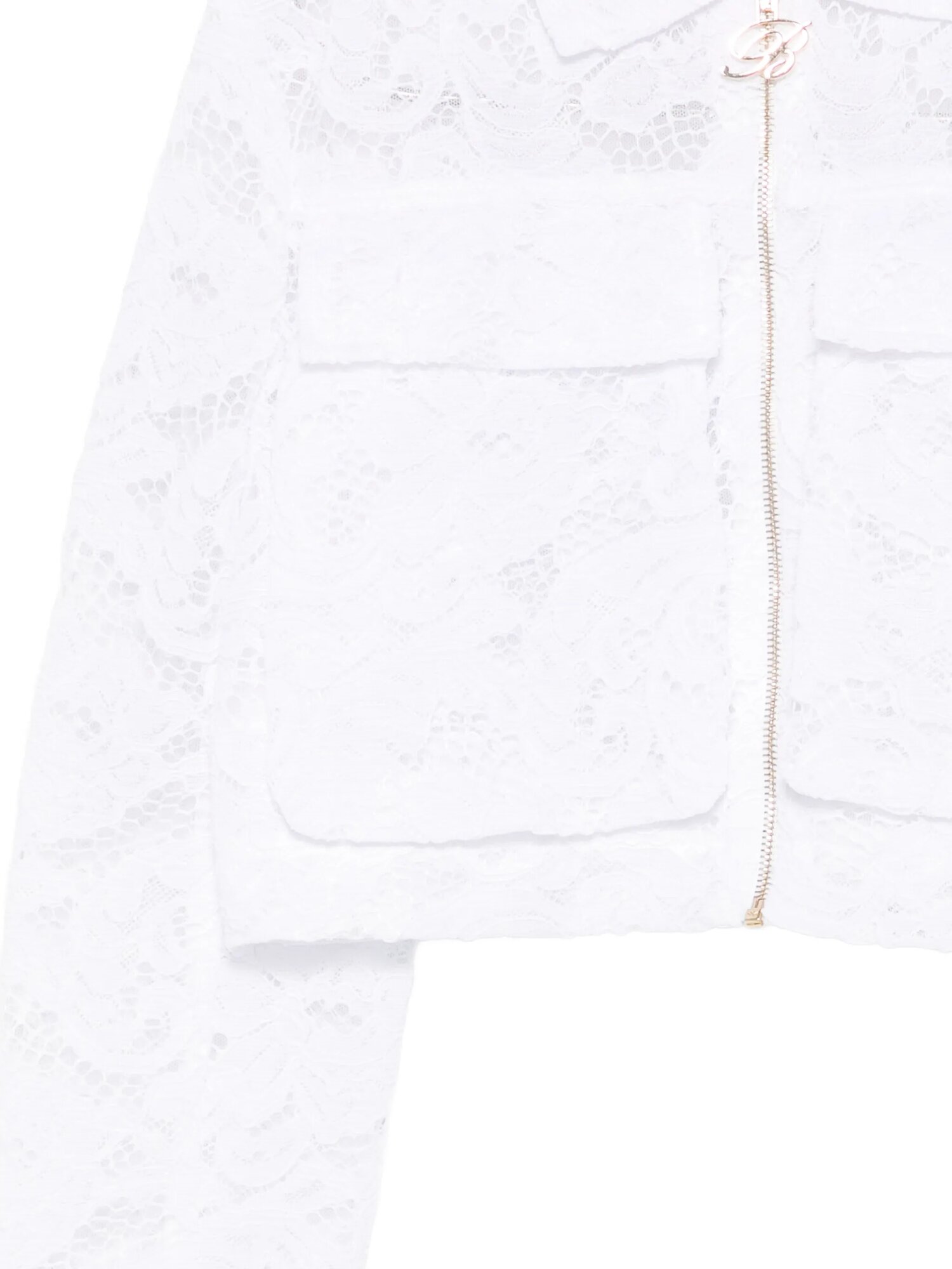 Пиджак Blumarine Floral-lace jacket, размер 14 лет, бежевый/белый — фото 1
