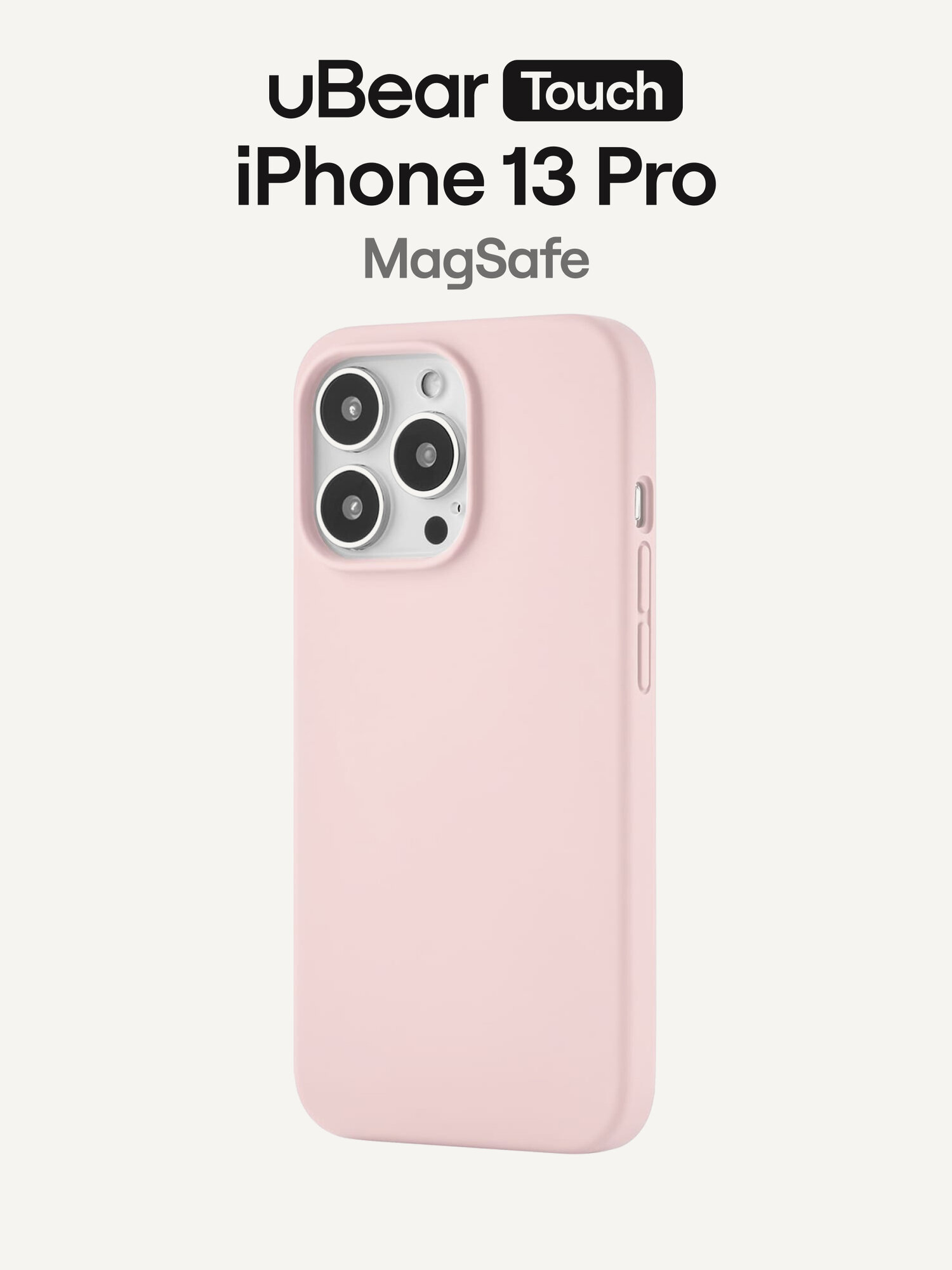 Чехол uBear Touch Mag Сase (Liquid silicone) для iPhone 13 Pro, магнитный , розовый