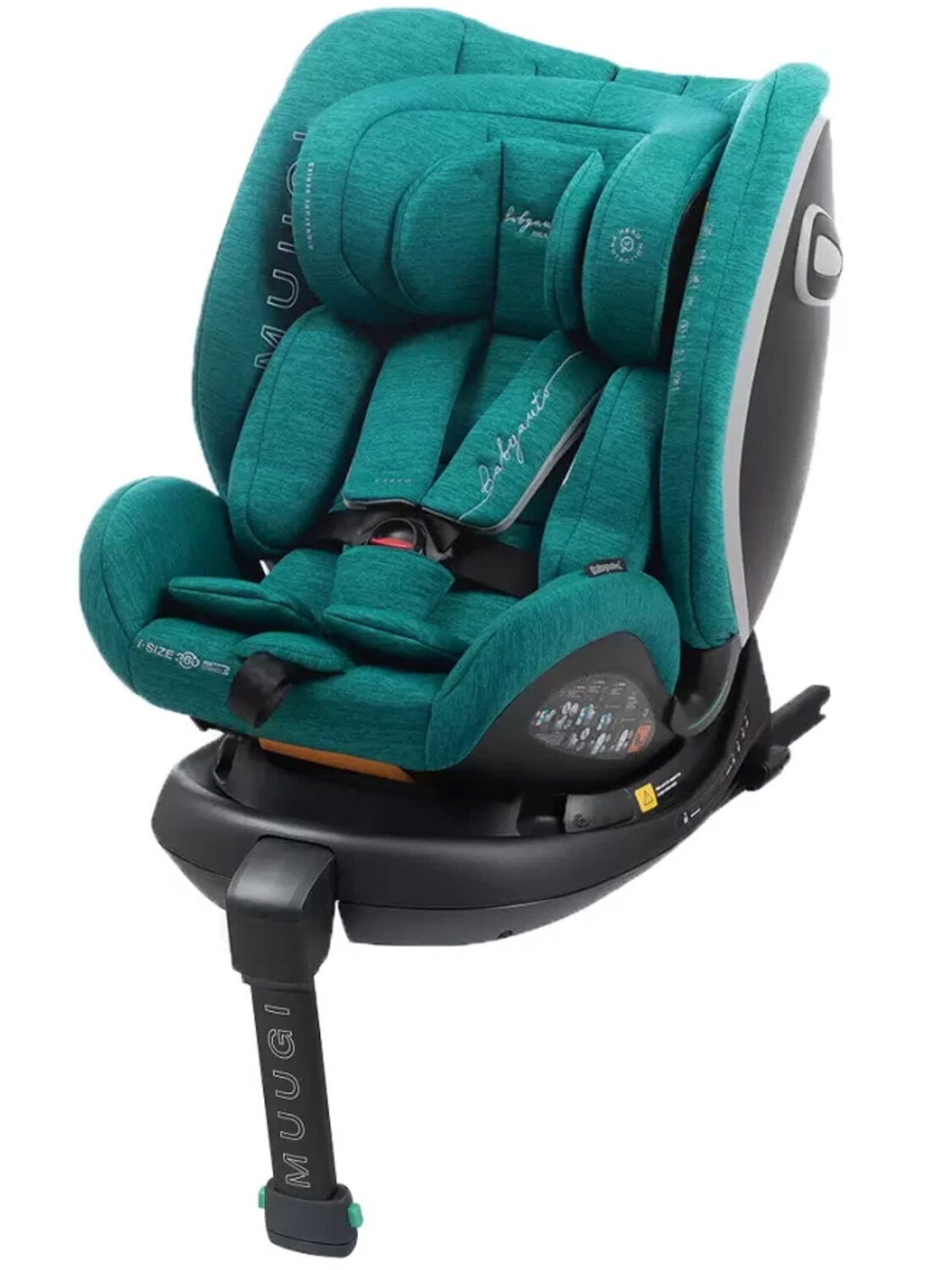 Автокресло 0+/1/2/3 BabyAuto Muugi i-Size, зеленый (deep lake) 2123, с 0 до 12 лет, весом до 36 кг, поворотное 360, ISOFIX