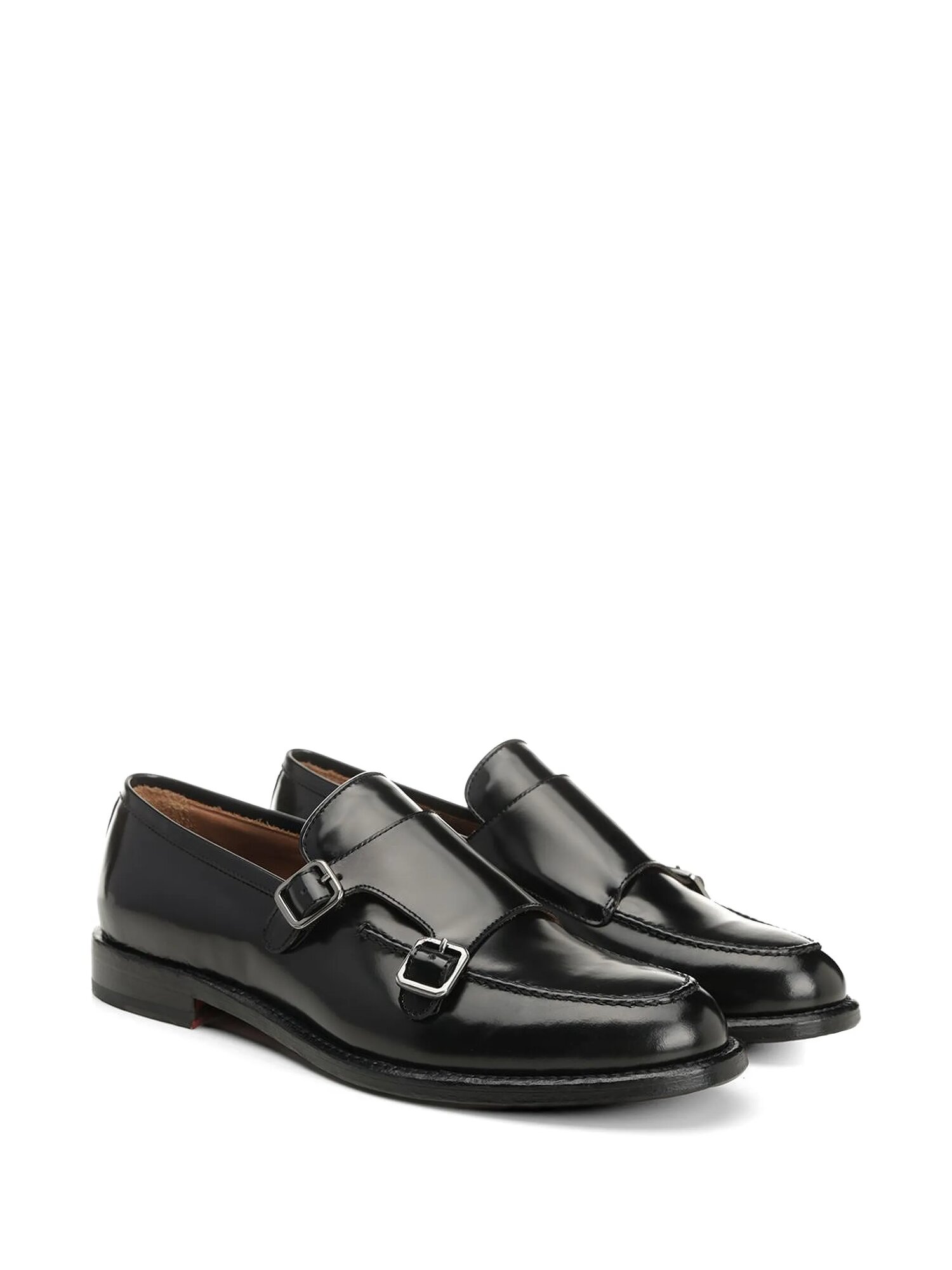 Туфли Corvari Double-strap leather monk shoes, размер 41, black/black — фото 1