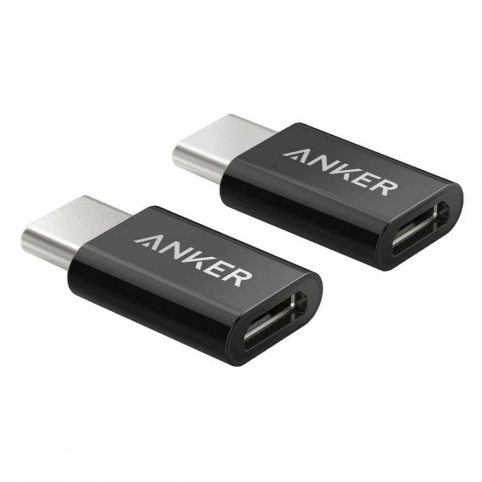 Набор переходников Anker Micro USB - USB-C 2 шт. в комплекте (B8174011) Black
