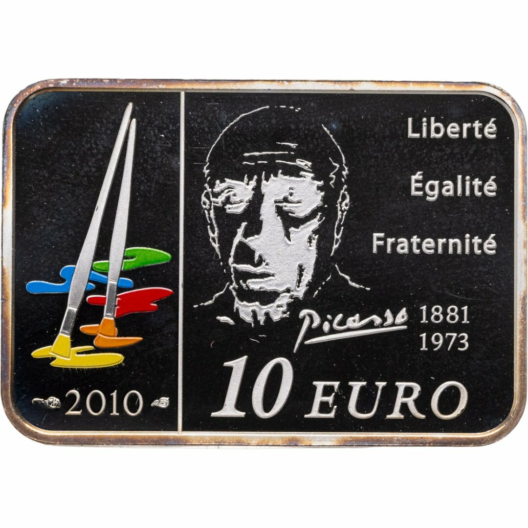 Франция 10 евро 2010 "Художники - Пабло Пикассо", Серебро 900, в сохранности Proof