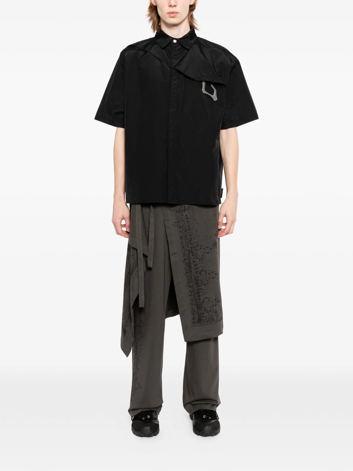 Брюки HYEIN SEO Wrap-panel distressed-print trousers, размер 1 — фото 1