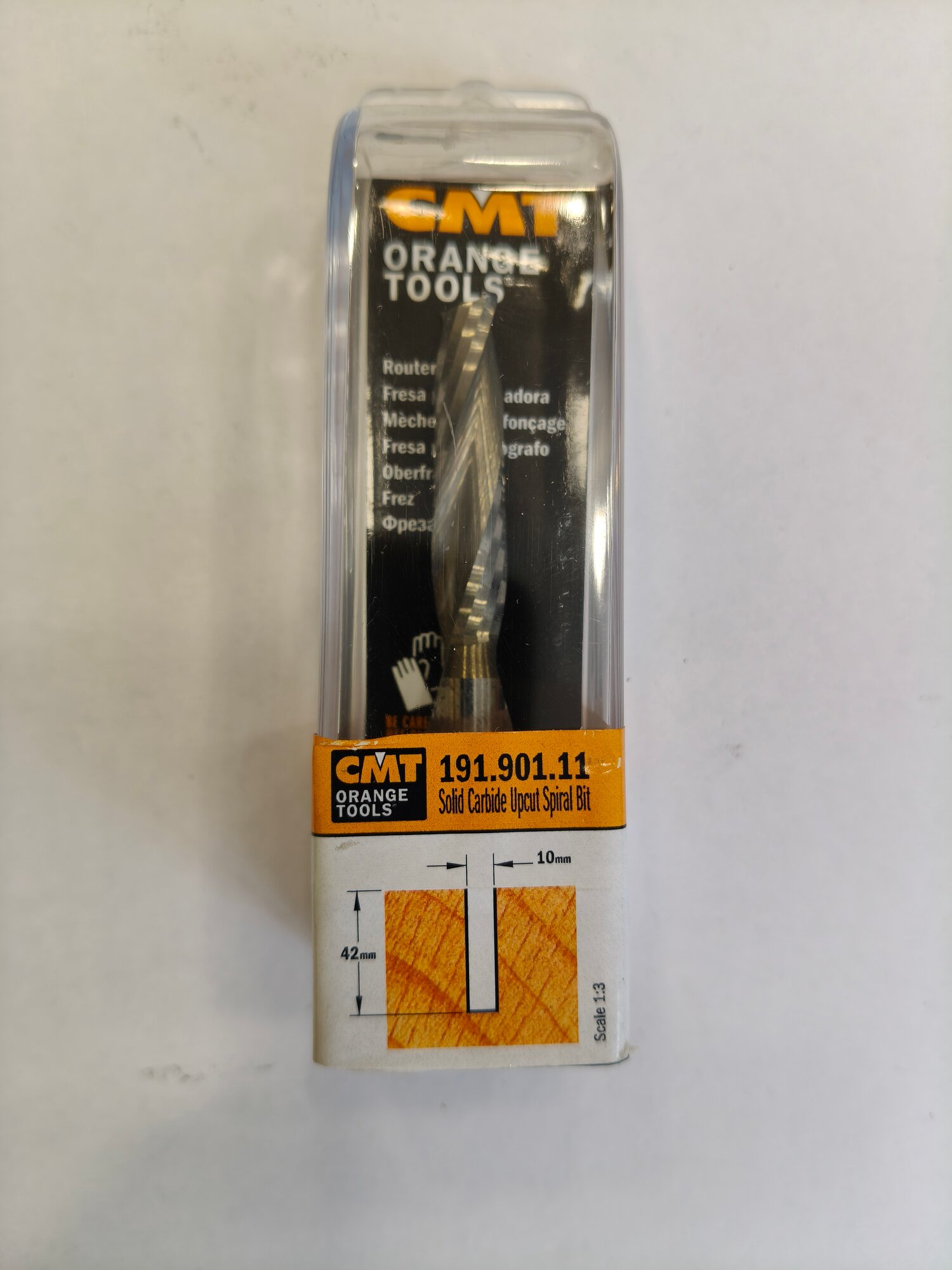 Фреза спиральная Cmt 191.901.11, монолитная 10x42x90 Z=2 S=12 RH