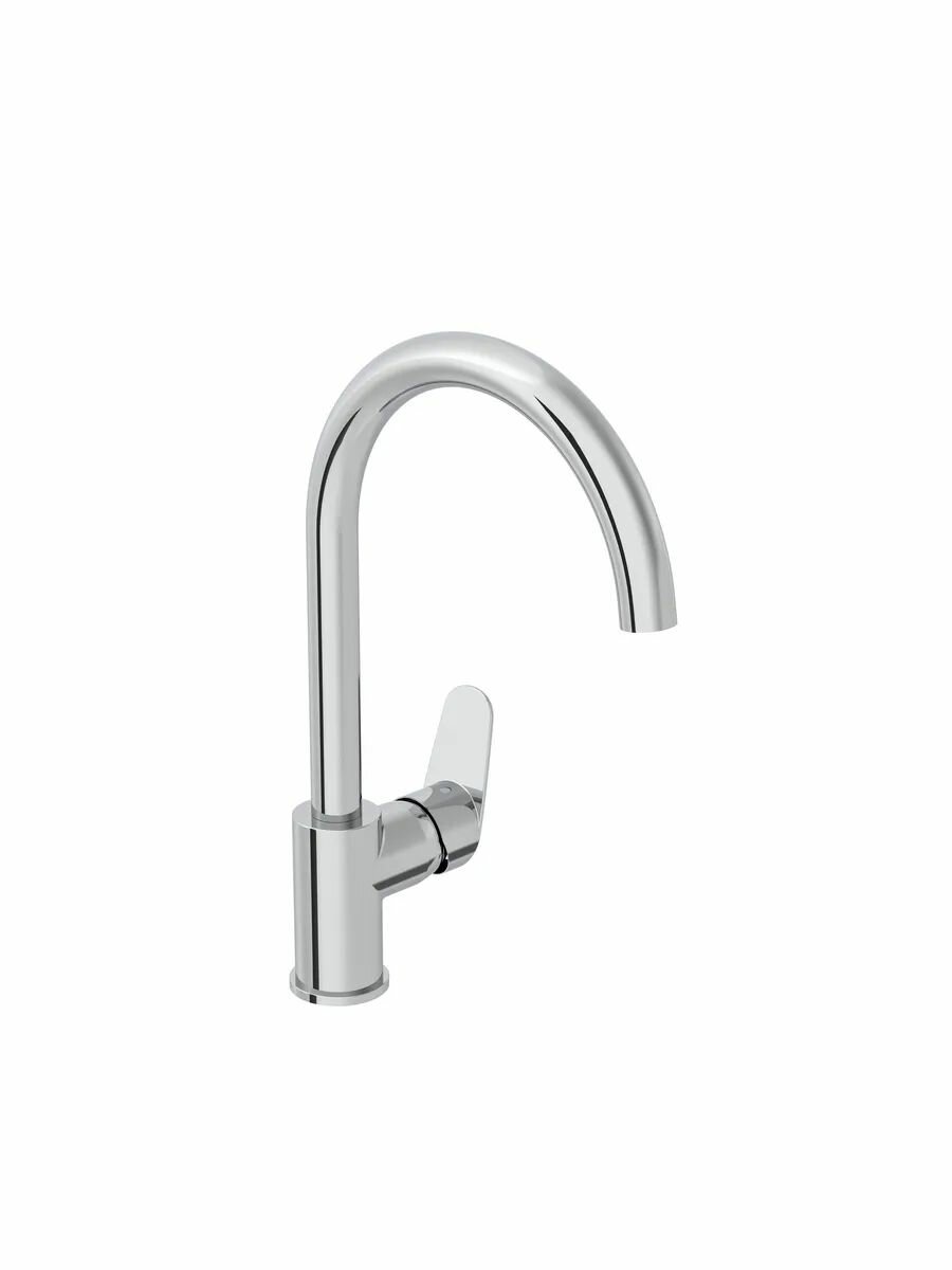 Смеситель для кухни VitrA Flow Round с поворотным изливом однорычажный хром латунь