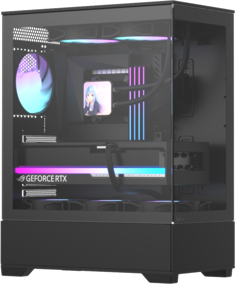 Корпус для компьютера FORMULA Crystal Z1 Black V2, ATX, Midi-Tower, без БП