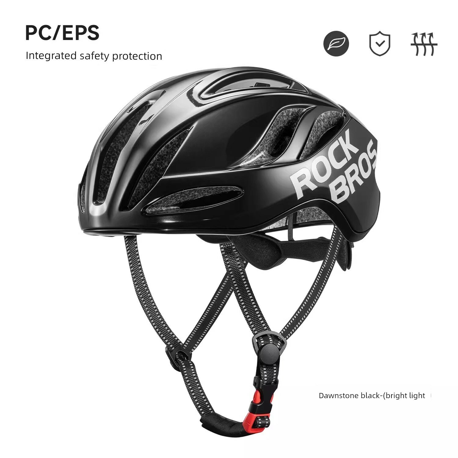 L Obsidian Black Glossy Monolithic Велосипедный шлем для MTB и дорожного велоспорта