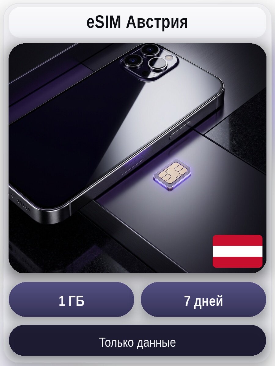 ESIM для мобильного интернета 1ГБ на 7 дней | Австрия | Виртуальная СИМ-карта