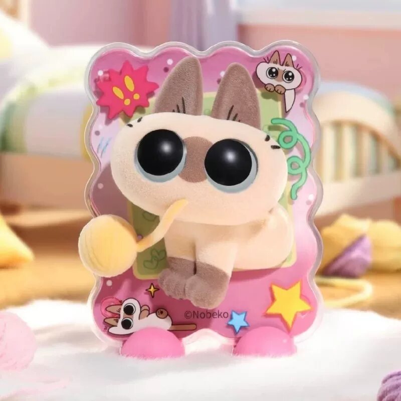 Аутентичная фигурка сиамской кошки Little Bean Mud в слепой коробке: магнит на холодильник, трендовая игрушка, подарок,
