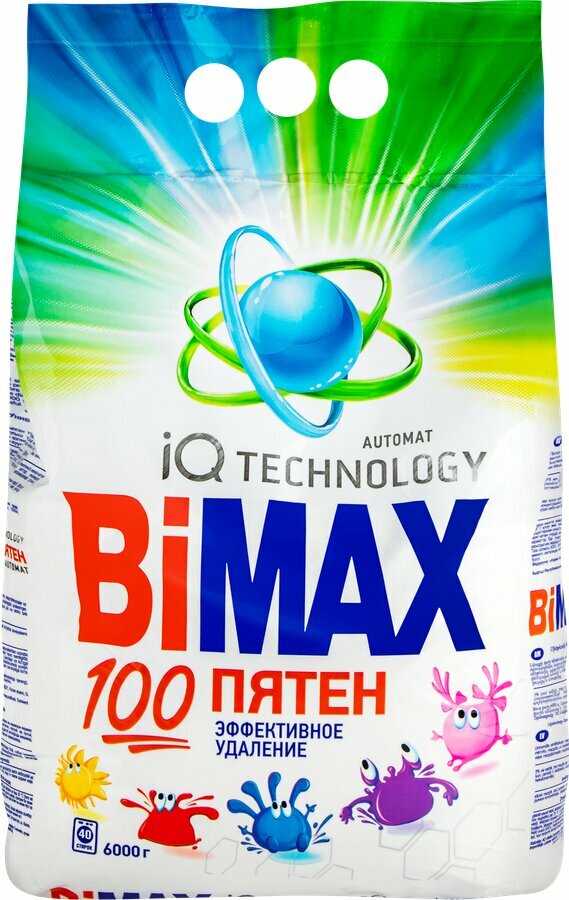 Стиральный порошок BIMAX 100 Пятен Automat универсальный, автомат, 6кг, (1 шт)