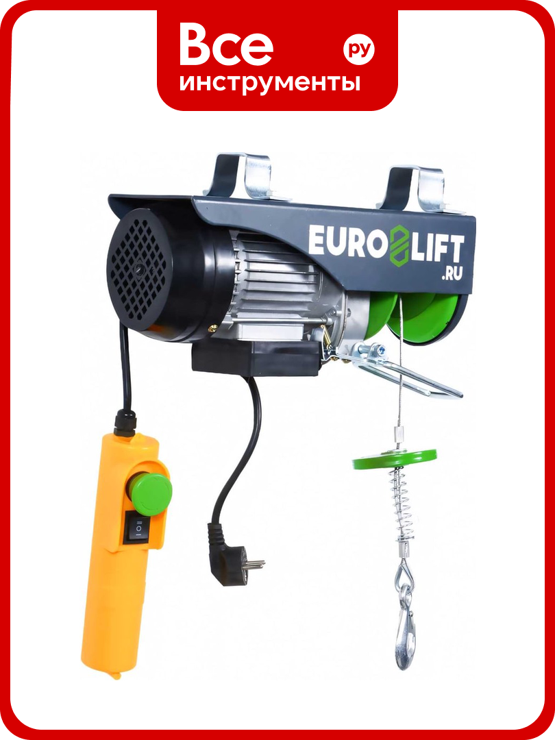 Электрическая стационарная лебедка EURO-LIFT РА-1000А 500/1000 кг, высота подъема 12/6 м, IP54 00002845
