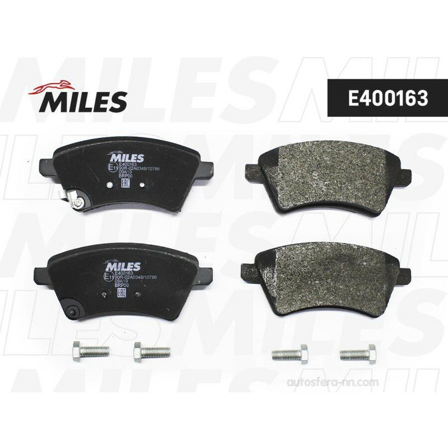 MILES E400163 Колодки тормозные передние (без датчика + болты) (Смесь Low-Metallic) SUZUKI SX4 06- (Венгерская сборка) (TRW GDB1673) E400163