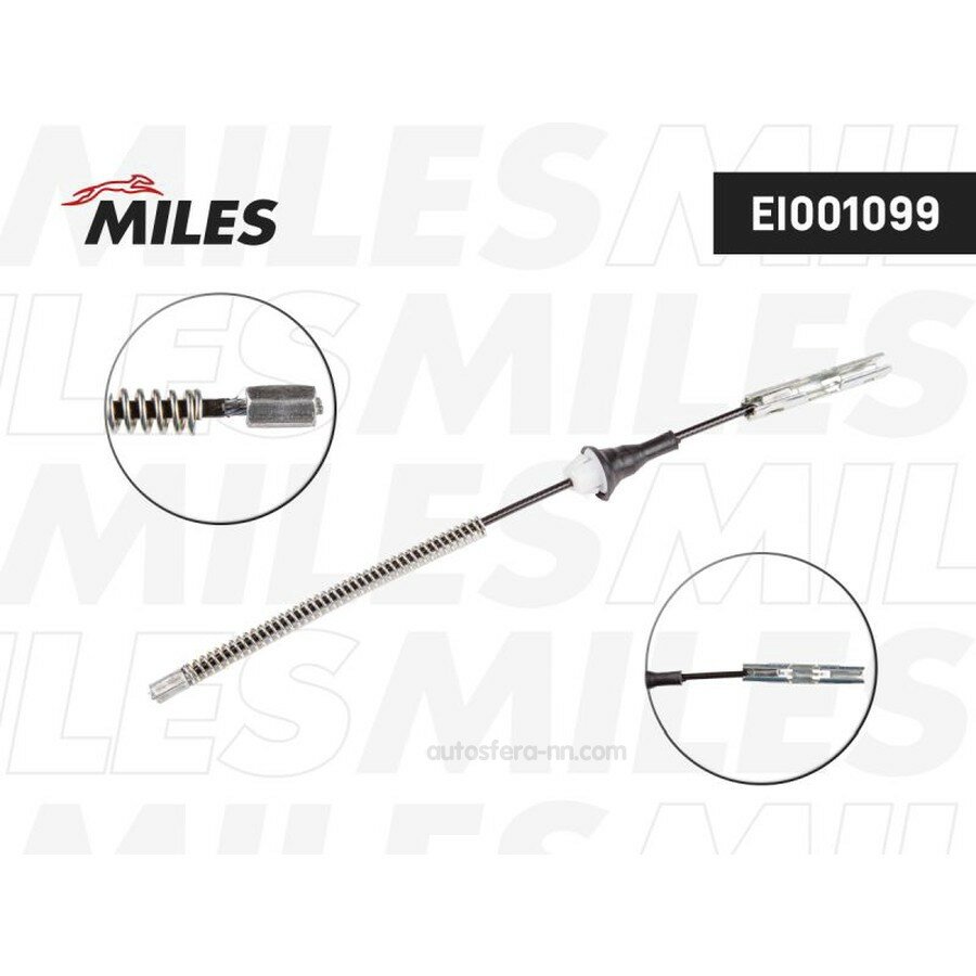 MILES EI001099 Трос ручного тормоза FORD FOCUS III 230мм зад.