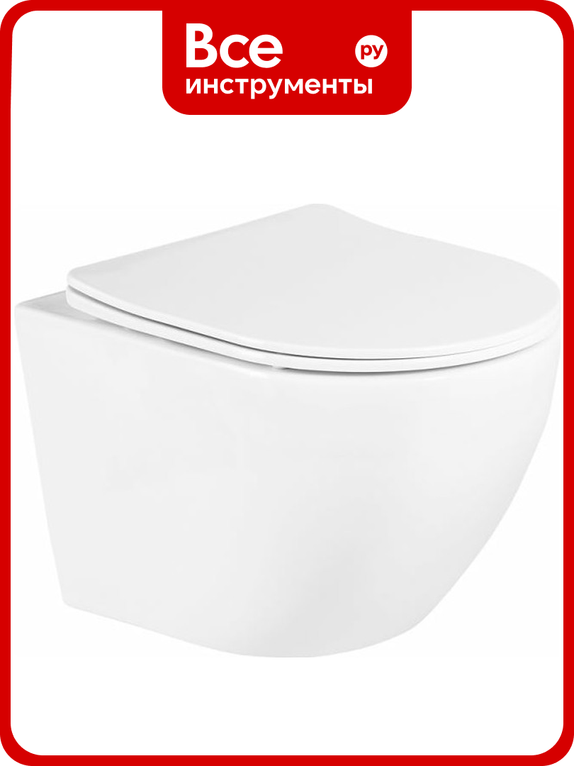 Подвесной унитаз BelBagno UNO безободковый с сиденьем Soft Close BB3105CHR/SC