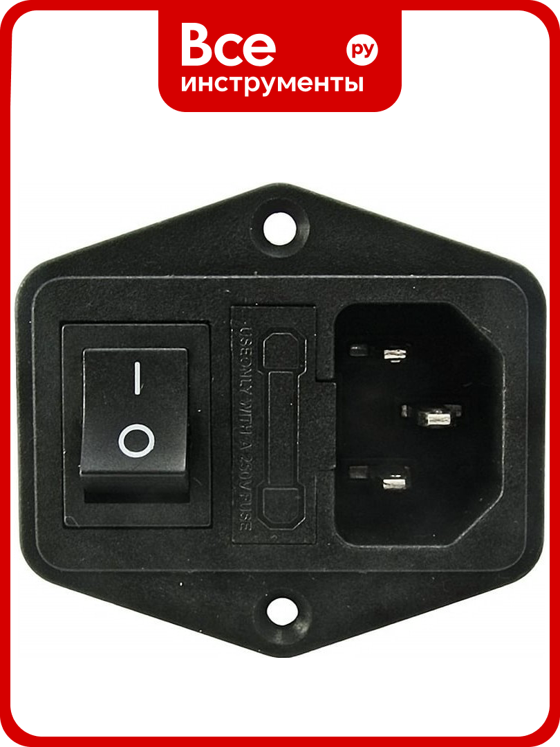 Разъем питания PRO LEGEND AC-014 PL2377, с выключателем, 2500 Вт, черный, 1 шт