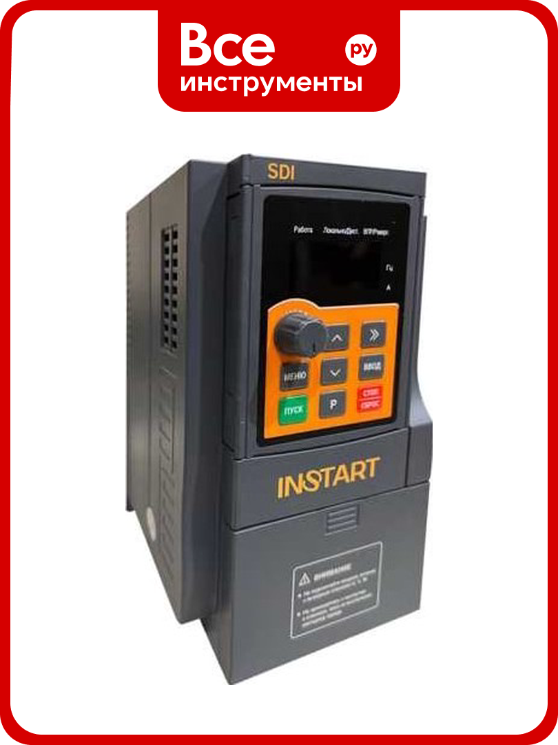 Преобразователь частоты INSTART sdi-g0.75-2b 0.75квт, 4.7а, 1ф, 220в, 50гц/60гц, ip20, с панелью управления 000 30200