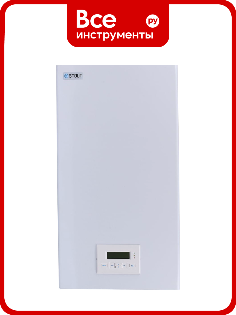 Котел электрический STOUT PLUS 24 кВт SEB-2201-000024 RG0091G8B0IS3C трубчатый ТЭН с встроенным насосом настенный тип