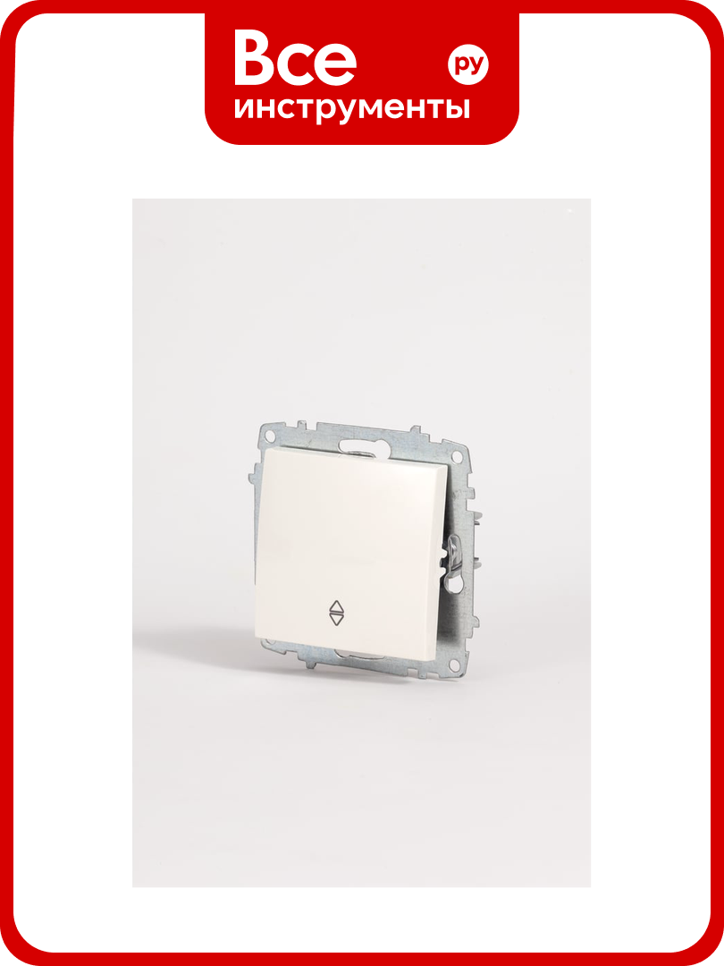 Переключатель одноклавишный проходной Elbi Zena Vega белый M+K 609-010200-209 для герметичного прохода кабелей