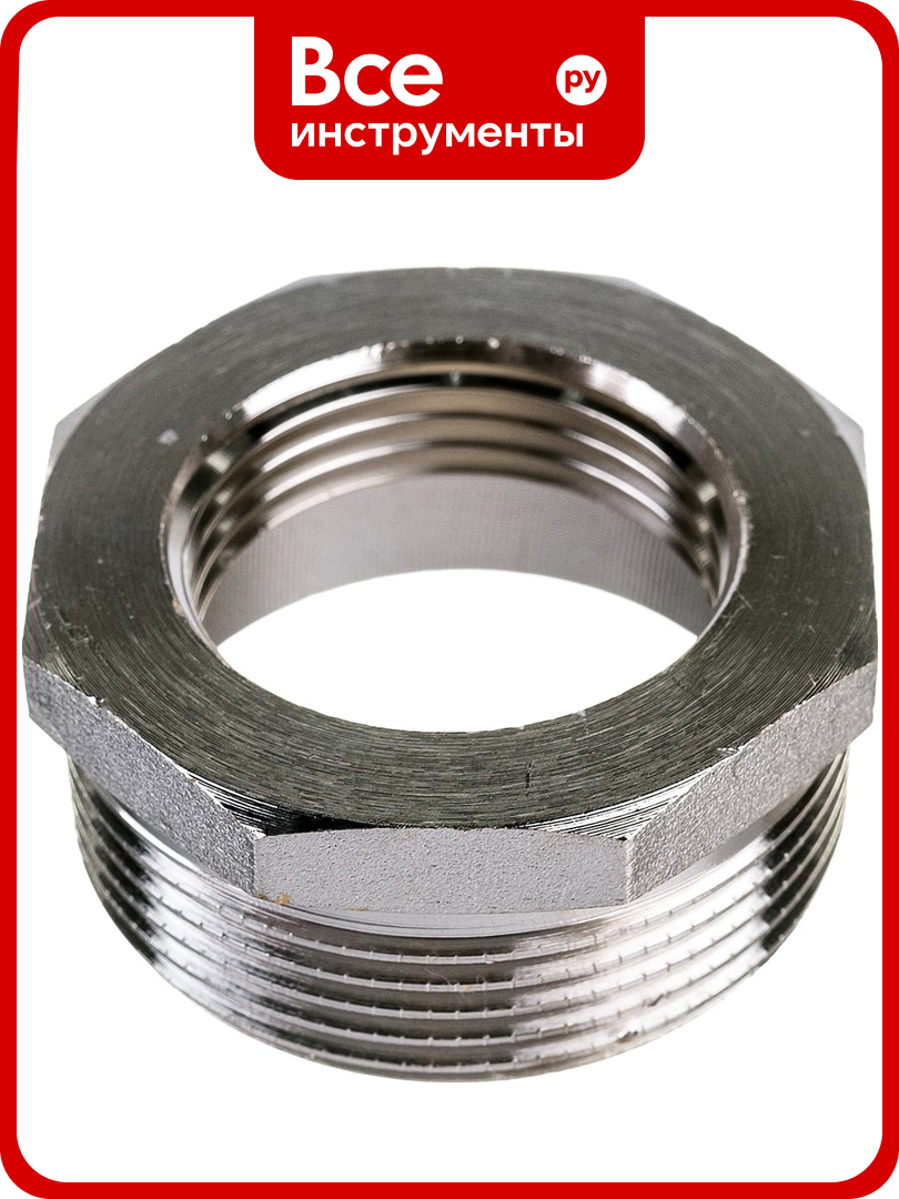 Футорка STI 1 1/2" x 1" никелированная D270-05072 для надежного соединения трубопроводов