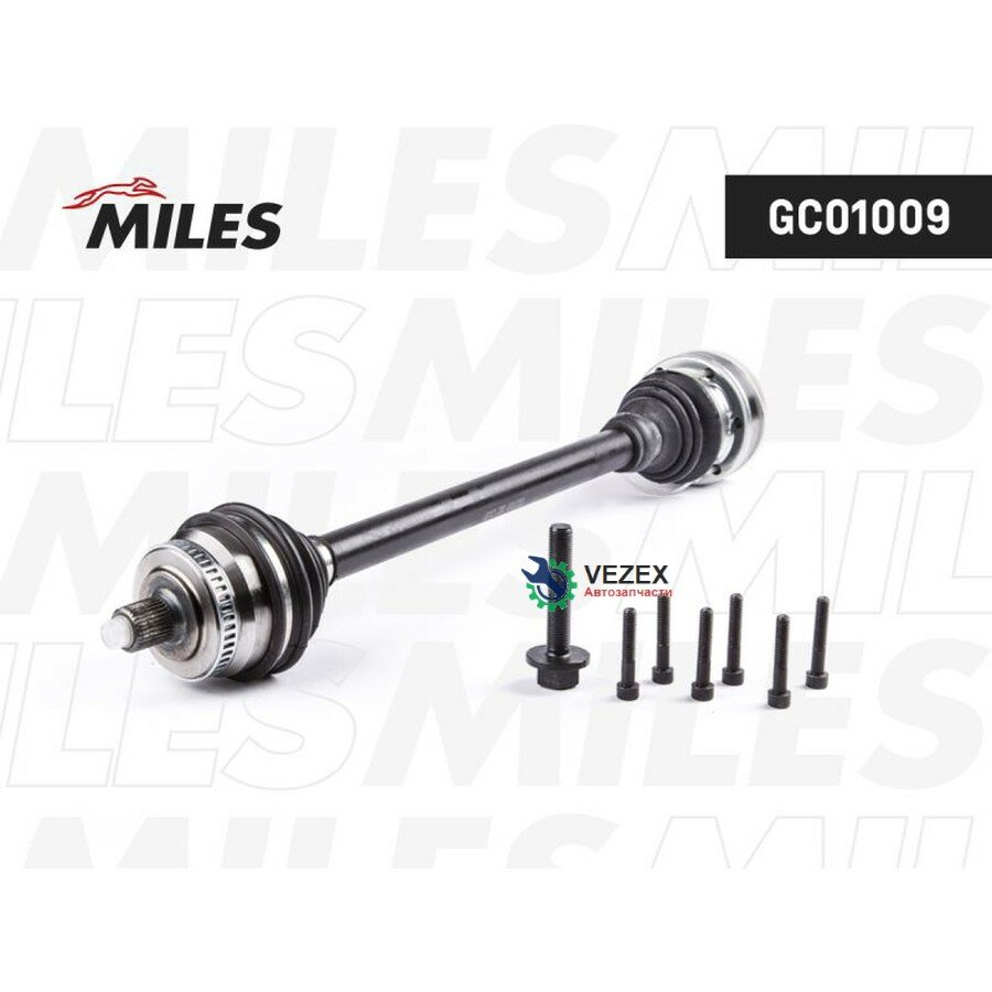 MILES GC01009 Привод в сборе левый AUDI A4/VW PASSAT 1.6/1.8 95-01 (GKN 301218) GC01009