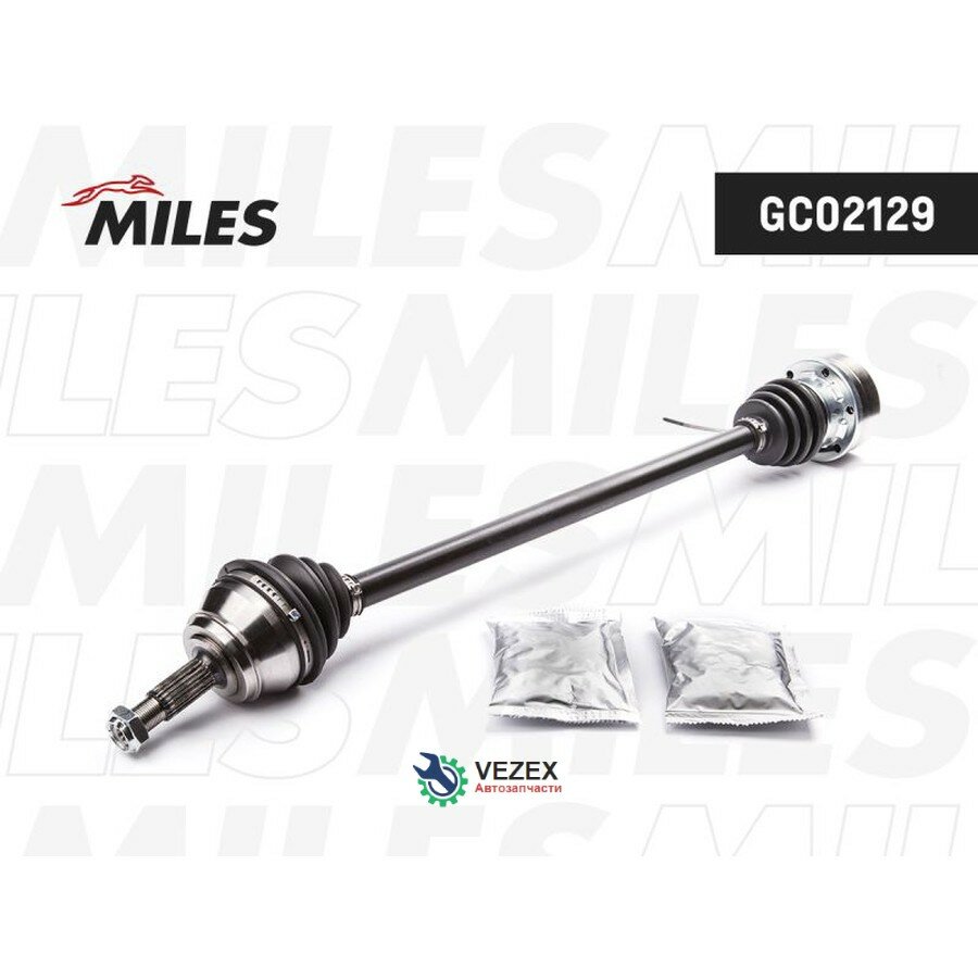 MILES GC02129 Привод в сборе правый VW G3/PASSAT 1.8-2.0 88-98 (GKN 301242) GC02129