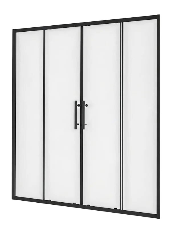 Душевая дверь Veconi Evo 400 B, 1500x1950, черный матовый, стекло прозрачное