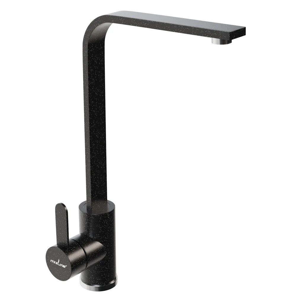 Смеситель для кухни 35к MIXLINE ML-GS14 (308) черный, высокий излив