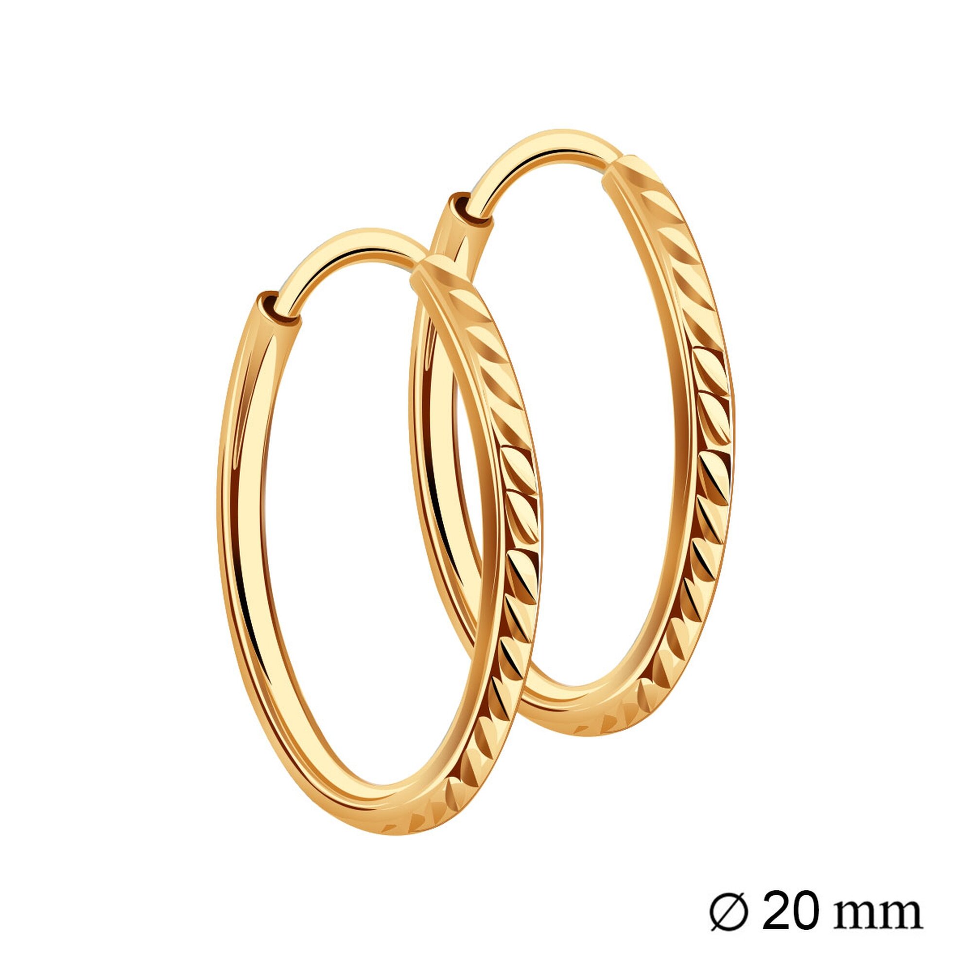 Серьги конго, красное золото, 585 проба