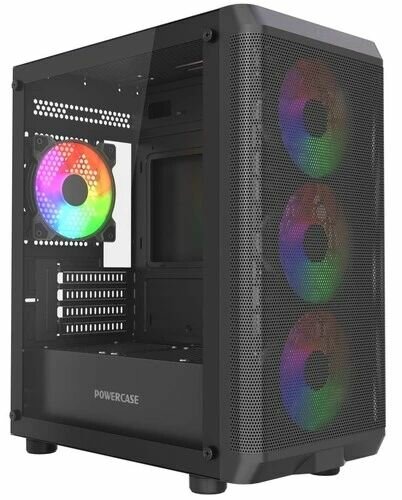 Компьютерный корпус PowerCase Mistral Micro EM22 (CMMEM22B-L4) черный - Mini Tower, Micro-ATX, USB 2.0 Type-A, USB 3.2 Gen 1 Type-A