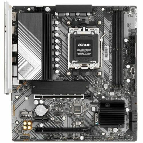 Материнская плата ASRock B650M-HDV/M.2 - AM5, AMD B650, 2xDDR5-4800 МГц, 1xPCI-Ex16, 2xM.2, Micro-ATX
