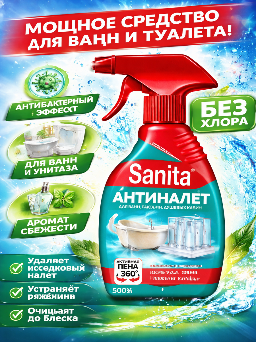 Средство чистящее Sanita Антиналет и антиржавчина, 500мл