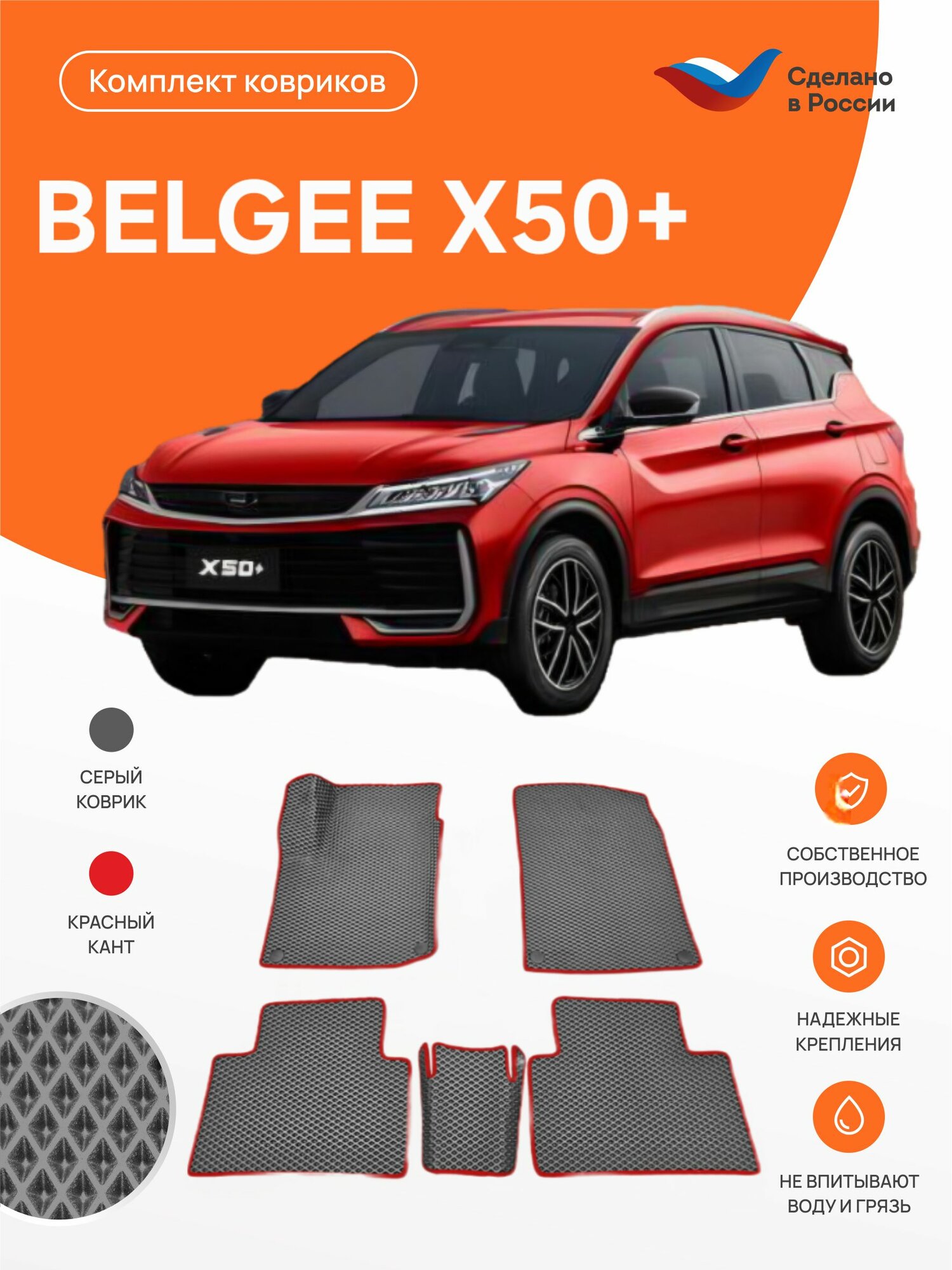 Автомобильные коврики EVA в салон BELGEE X50+ (2026-)