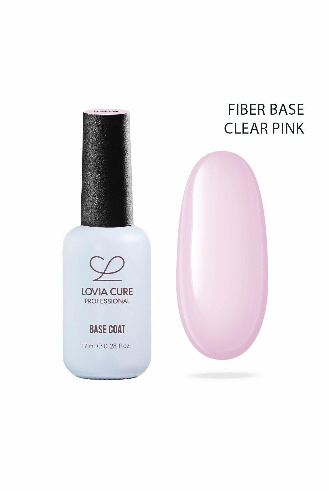 База Файбер прозрачно-розовая UV/LED Fiber Base Clear Pink 17 мл, LOVIA CURE