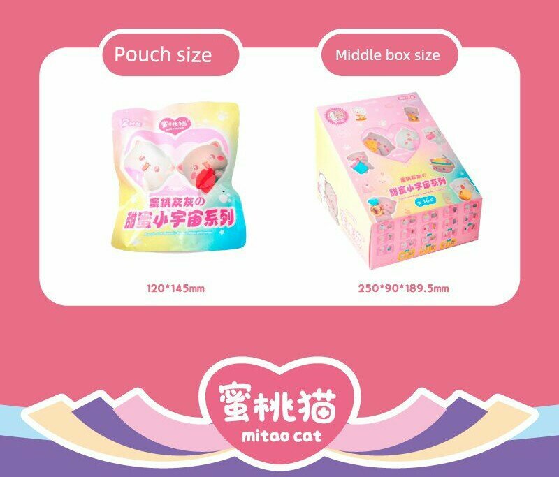 Оригинальная серия Peach Cat Gray's Sweet Little Universe: милая фигурка-сюрприз в пакете, очаровательный сувенир,