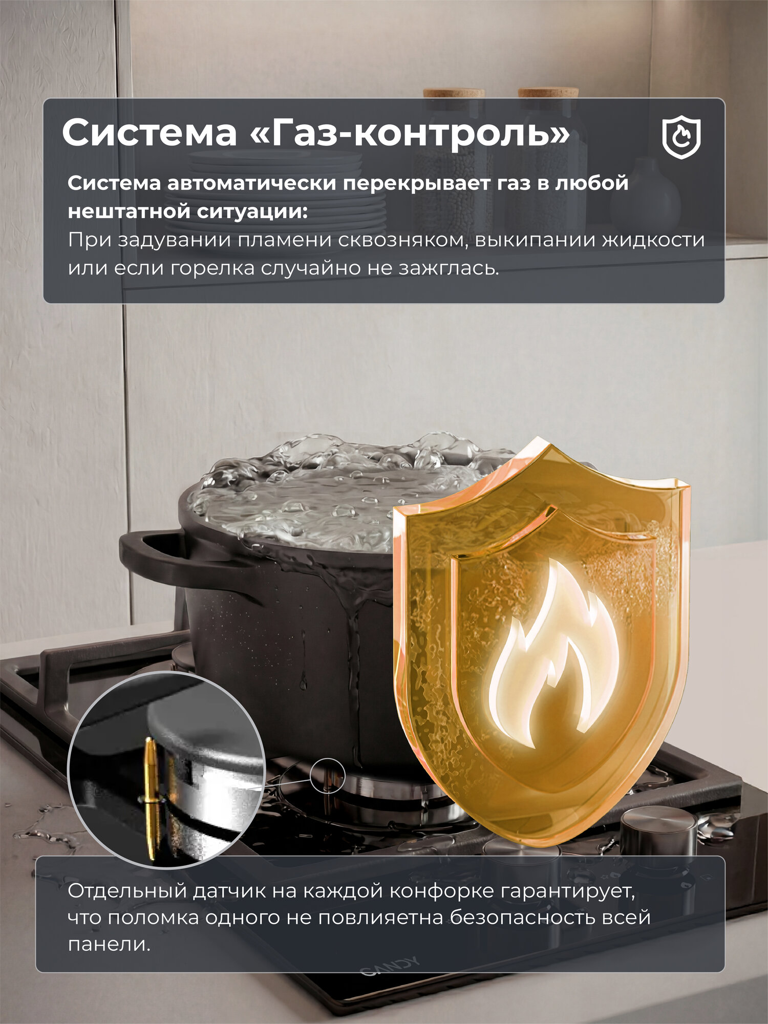 Варочная панель Candy CHXG32CNB, независимая, 2 конфорки, закаленное стекло — фото 1