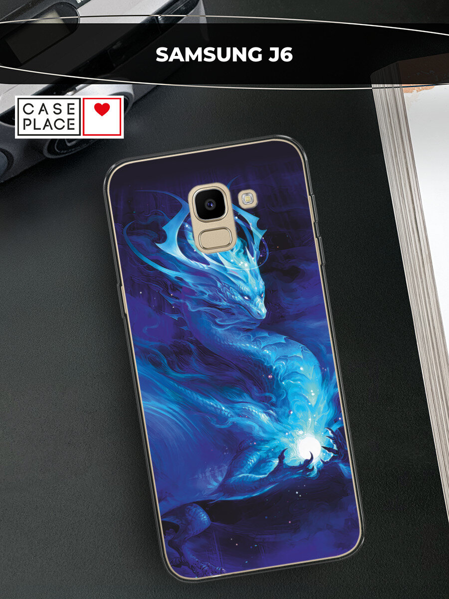 Чехол на Samsung Galaxy J6 2018 / Самсунг Галакси Джей 6 2018 с принтом Лунный дракон