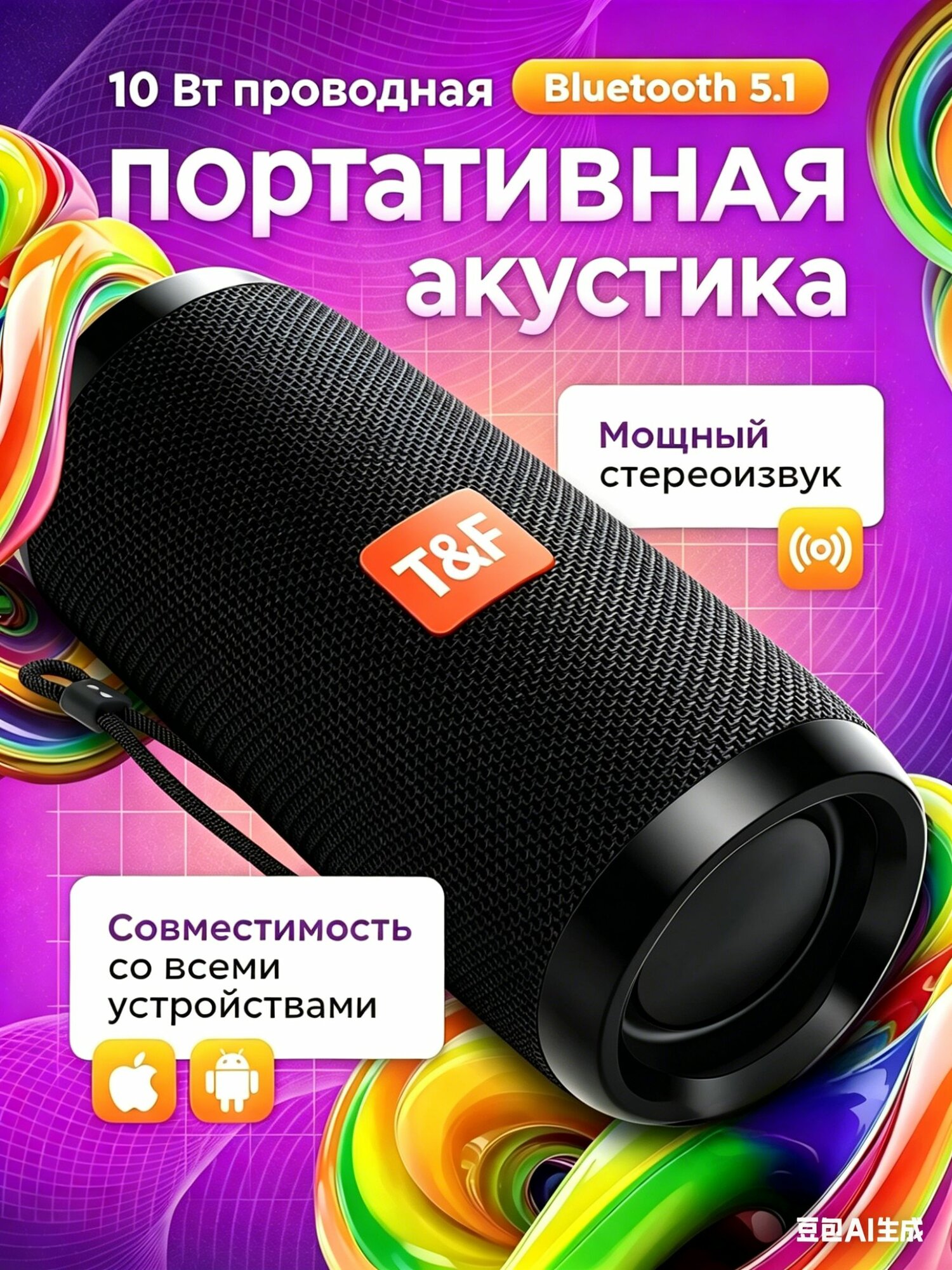 TG117 Портативная беспроводная Bluetooth колонка с глубоким басом