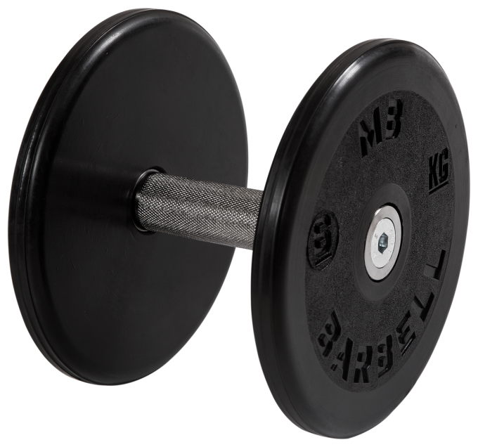 Гантель MB Barbell "классик" с вращающейся ручкой хром 6 кг