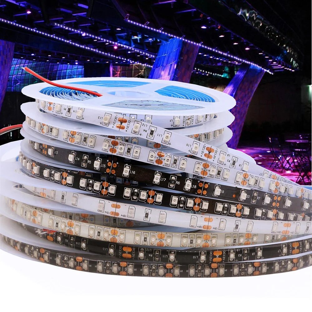 УФ светодиодная лента 12В, 1m, 2835, 60leds white, Waterproof