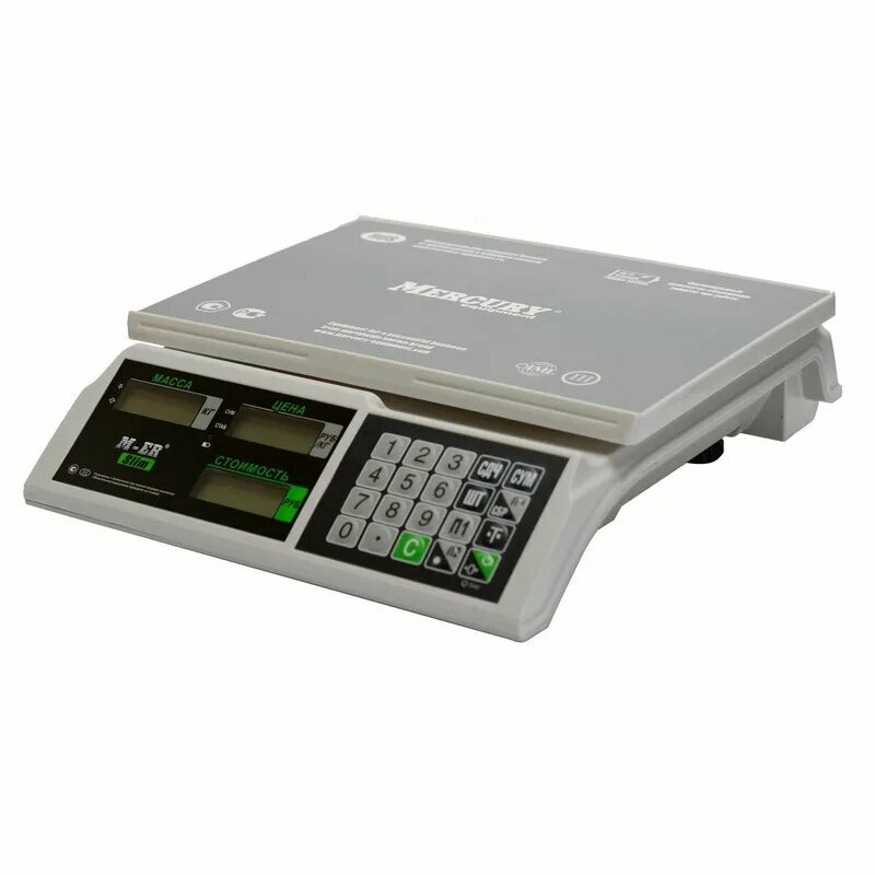 Весы торговые настольные M-ER 326AC-15.2 Slim, LCD, белые_3040, 1034128