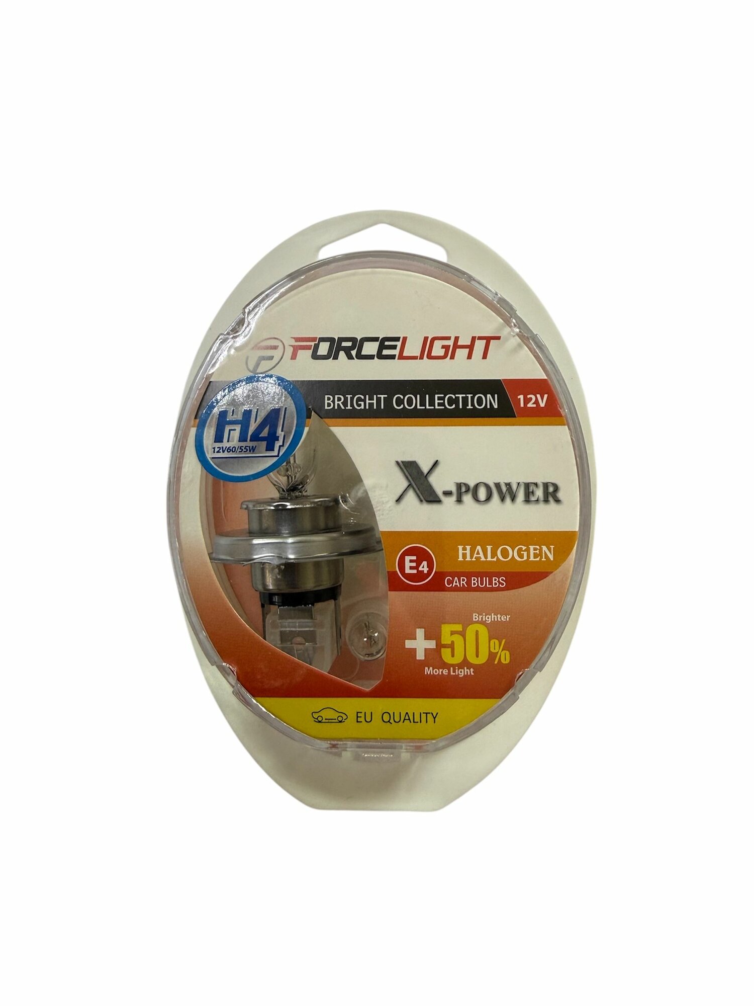 Лампа "FORCE LIGHT" H4 60/55 12V (X-power+50%) (Пластик бокс комп.)