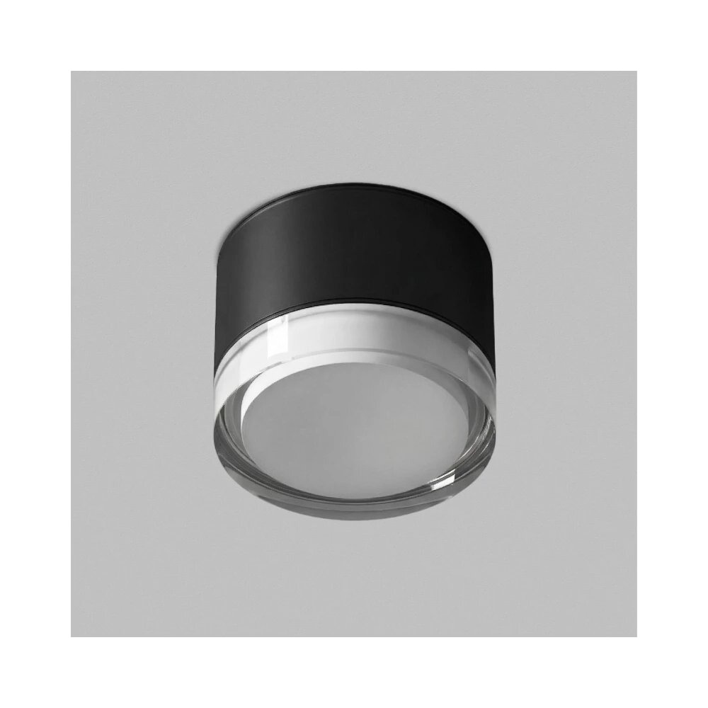 Накладной влагостойкий светильник AQUA GX53 до 15 Вт LED IP44 черный алюминий акрил