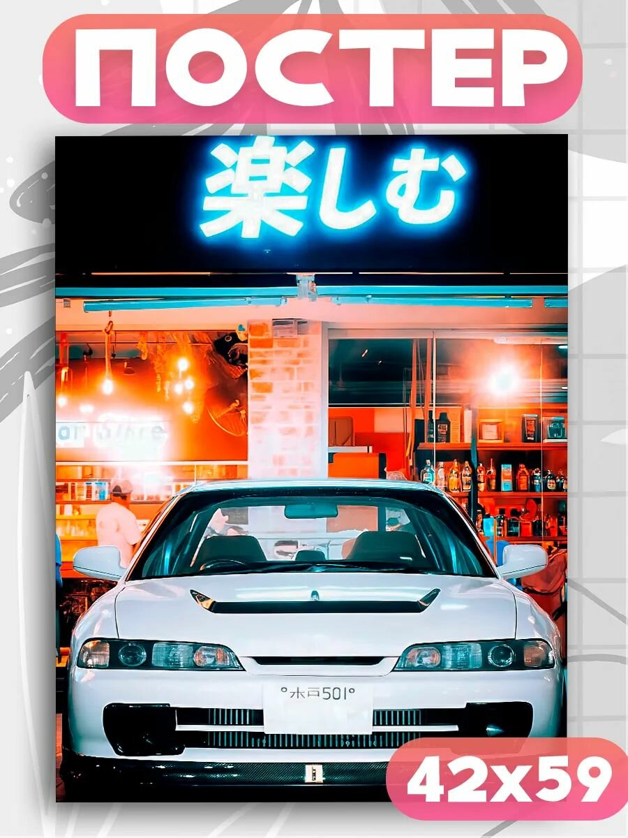 Постеры на стену JDM авто Honda Integra Type R , плакат 1шт, А2 размер.