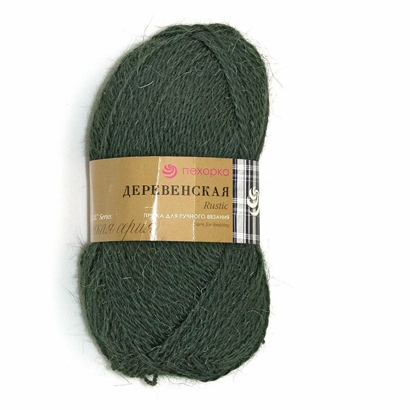 Пряжа Пехорский текстиль "Деревенская", 100% шерсть, 250+-15 м, №381, цвет Лавр, 10 шт по 100 г