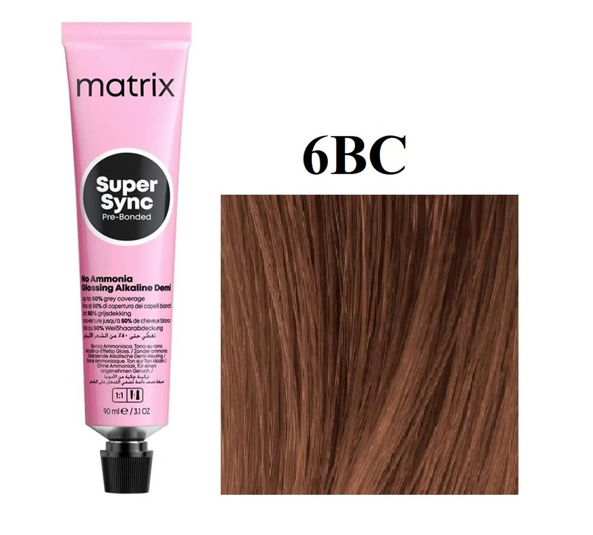 Matrix Super Sync 6BC темный блондин коричнево медный Pre-bonded 90 мл Матрикс