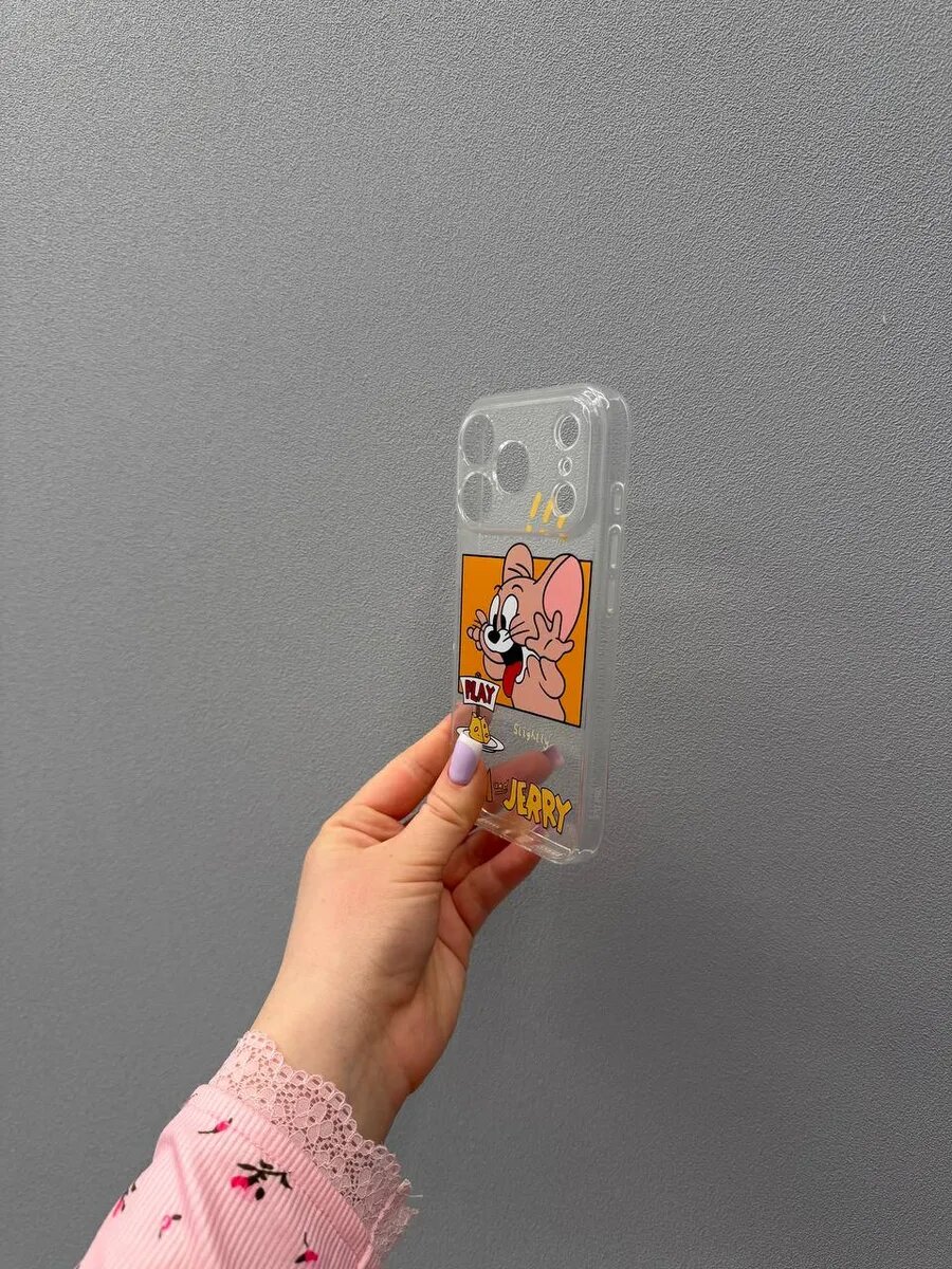 Чехол на Iphone 17 Pro , прозрачный , с рисунком мультиков , детский . — фото 1