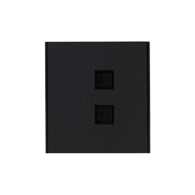 Розетка компьютерная 2-м СП STRONG RJ45 + RJ45 кат.6 IP20 антрацит Kranz KR-78-0725-5